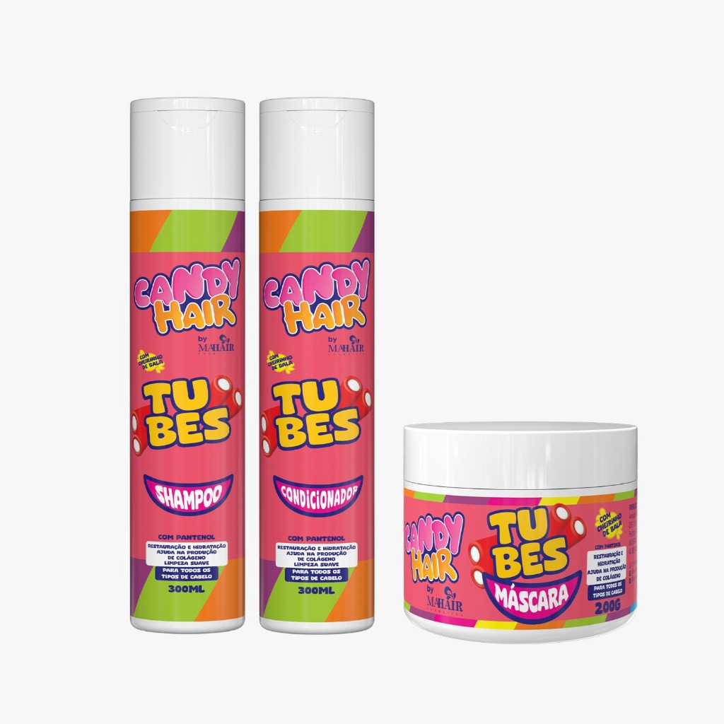 Kit Capilar Candy Hair Tubes Mahair Cheiro de Babalu 3 Itens | Shopee ...