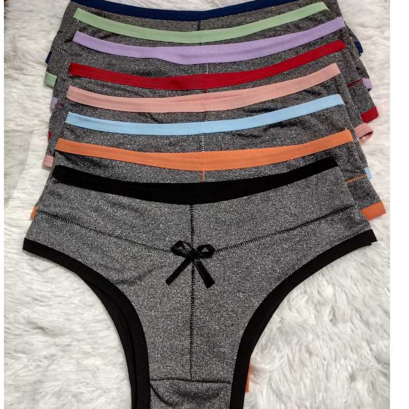 Kit 5 calcinhas cós alto segura barriga mescla pós parto | Shopee Brasil