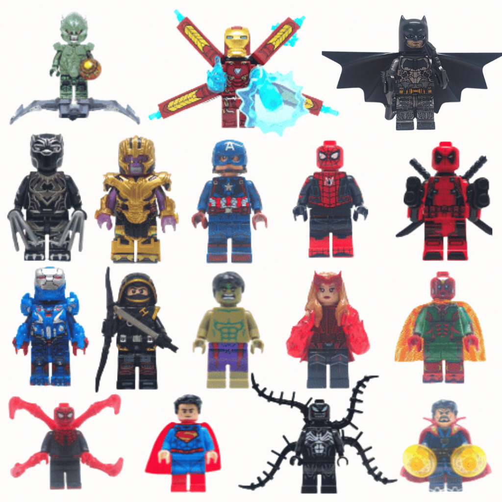 Mine Bonece Super Heroi e seus amigos tipo bloco de montar | Shopee Brasil