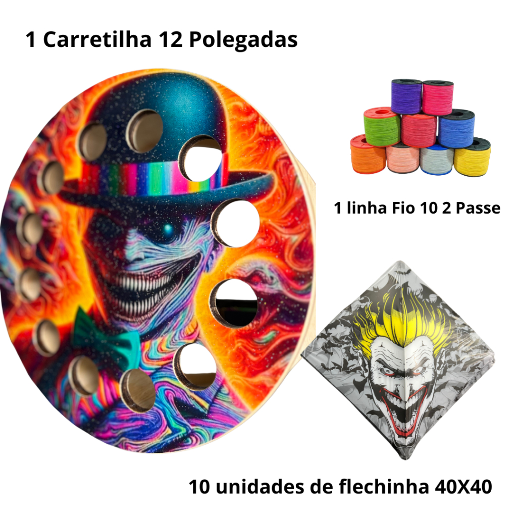 Carretilha de Madeira para Linha Pipa 12 Polegadas + 10 Unidade de ...