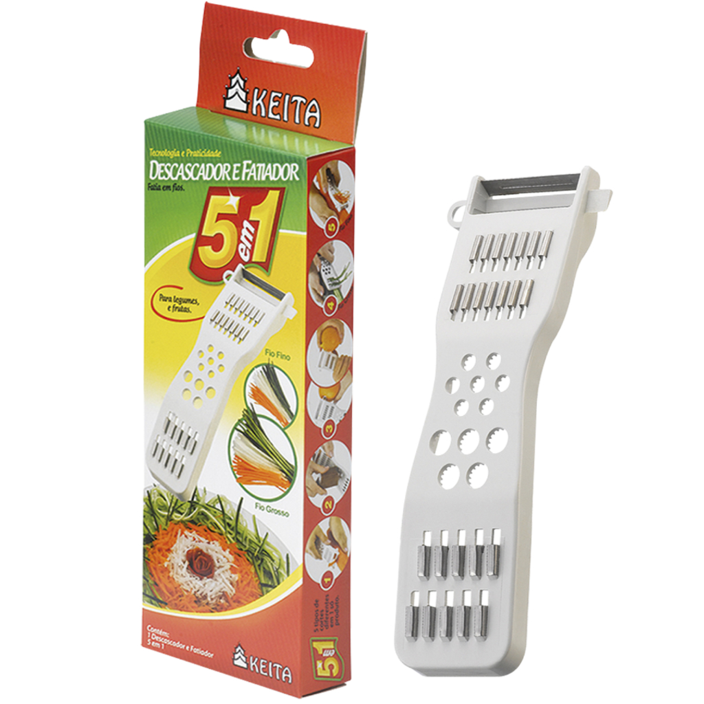 Descascador e Fatiador 5 em 1 - Legumes Laranja Fatiar Bata Palha Corte ...