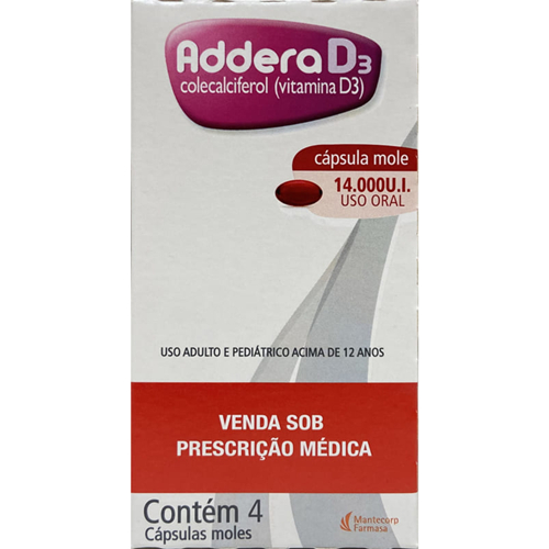 Vitamina D Addera D3 14.000UI 4 cápsulas | Shopee Brasil