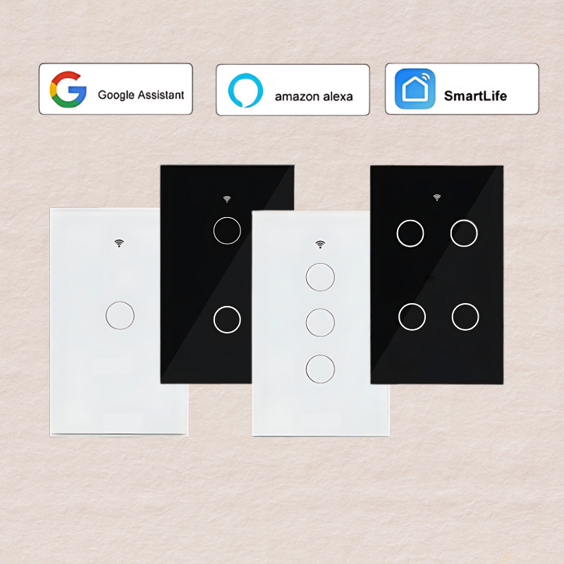 Interruptor Wifi Inteligente Tuya Branco Preto 1 2 3 4 Botões Com ou ...