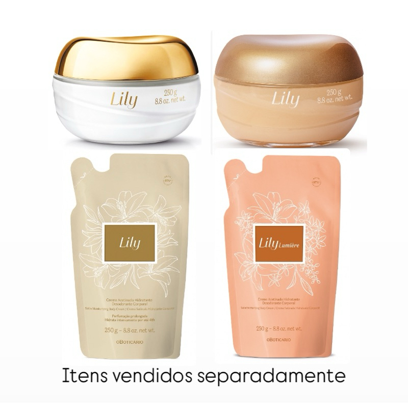 Creme Hidratante Lily Acetinado 250g ESCOLHA O SEU | Shopee Brasil