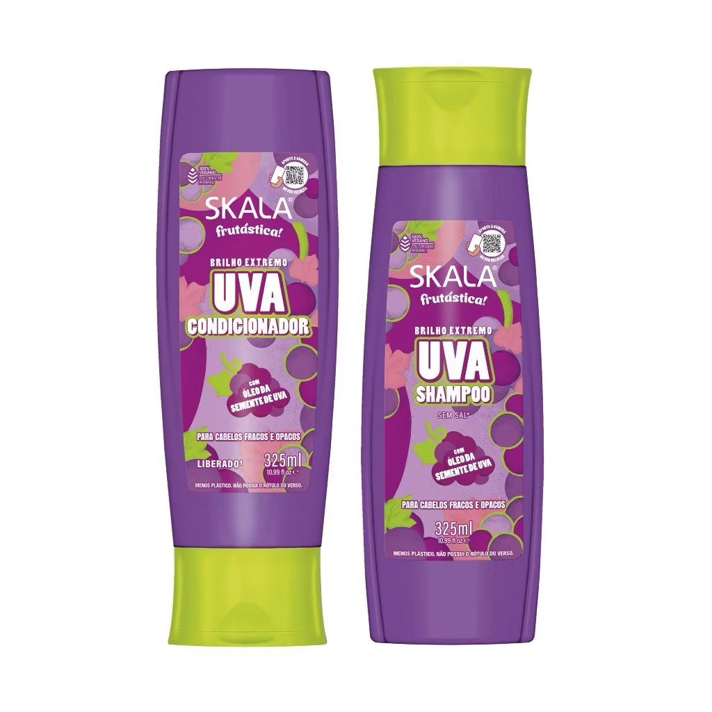 Kit Completo Skala Frutástica Uva Shampoo e Cond 325ml + Creme de ...