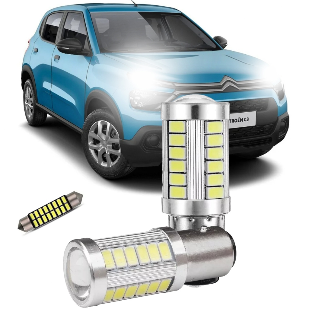 Kit Lampada Led Drl Luz Diurna + LED Teto Novo Citroen C3 2023 2024 ...