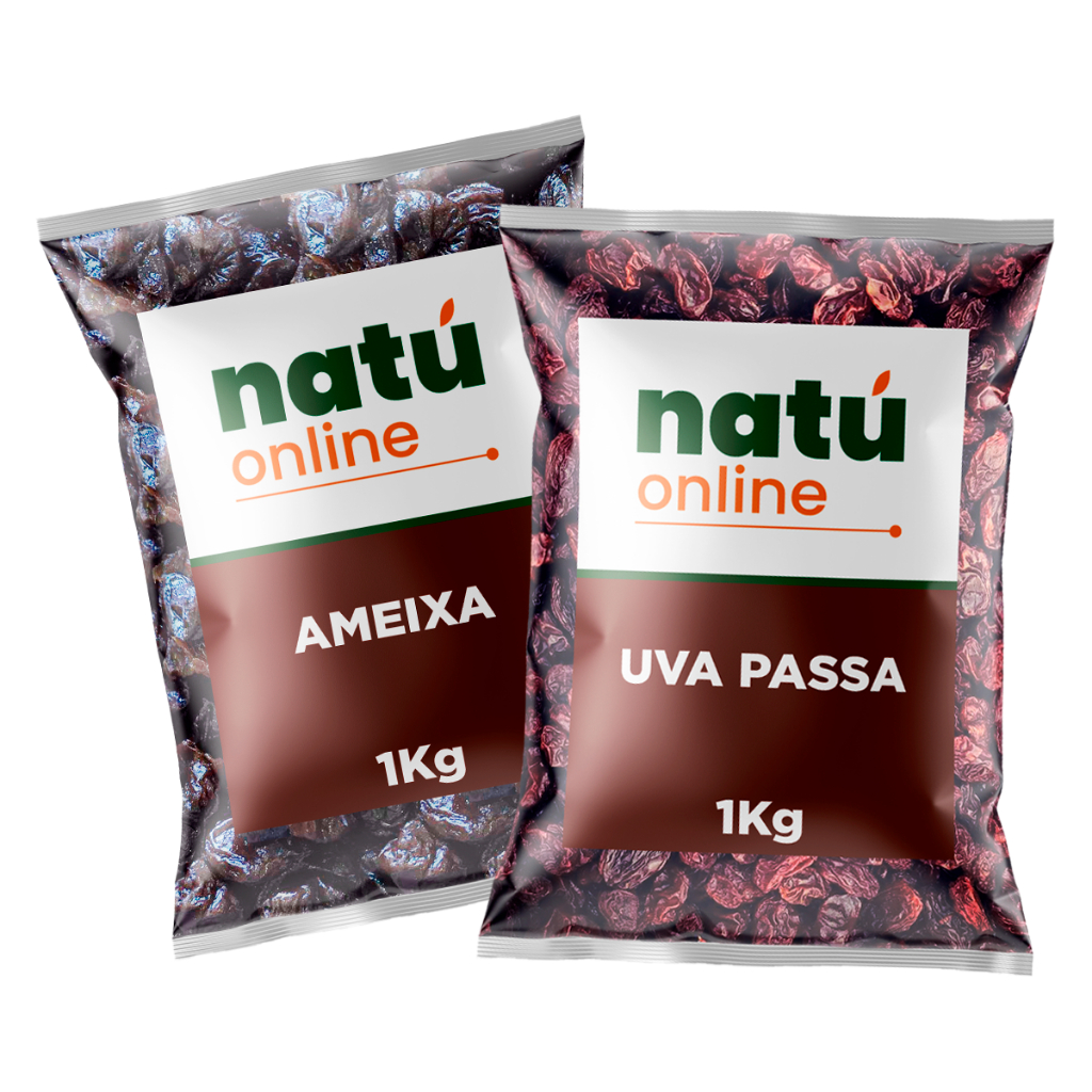 Kit Uva Passa 1Kg + Ameixa Seca Sem Caroço 1Kg | Shopee Brasil