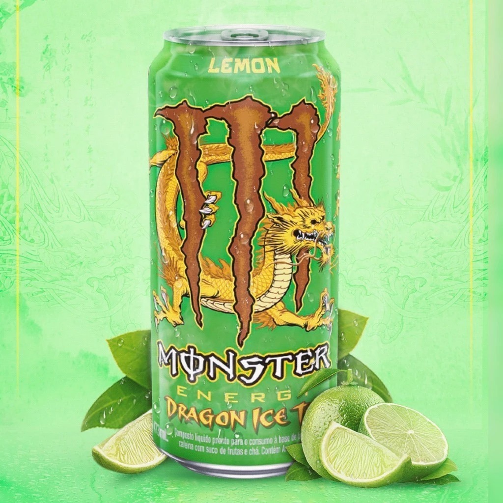kit 2 Energético Monster Energy Drink Dragon Ice Tea Lemon lata Verde ...
