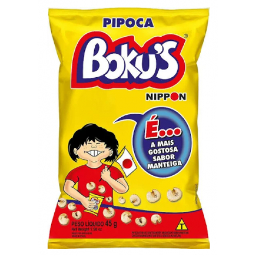 PIPOCA BOKUS SALGADA 45G - PACOTE COM 10 UNIDADES BOKU'S | Shopee Brasil