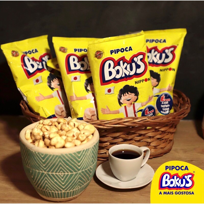 PIPOCA BOKUS SALGADA 45G - PACOTE COM 10 UNIDADES BOKU'S | Shopee Brasil