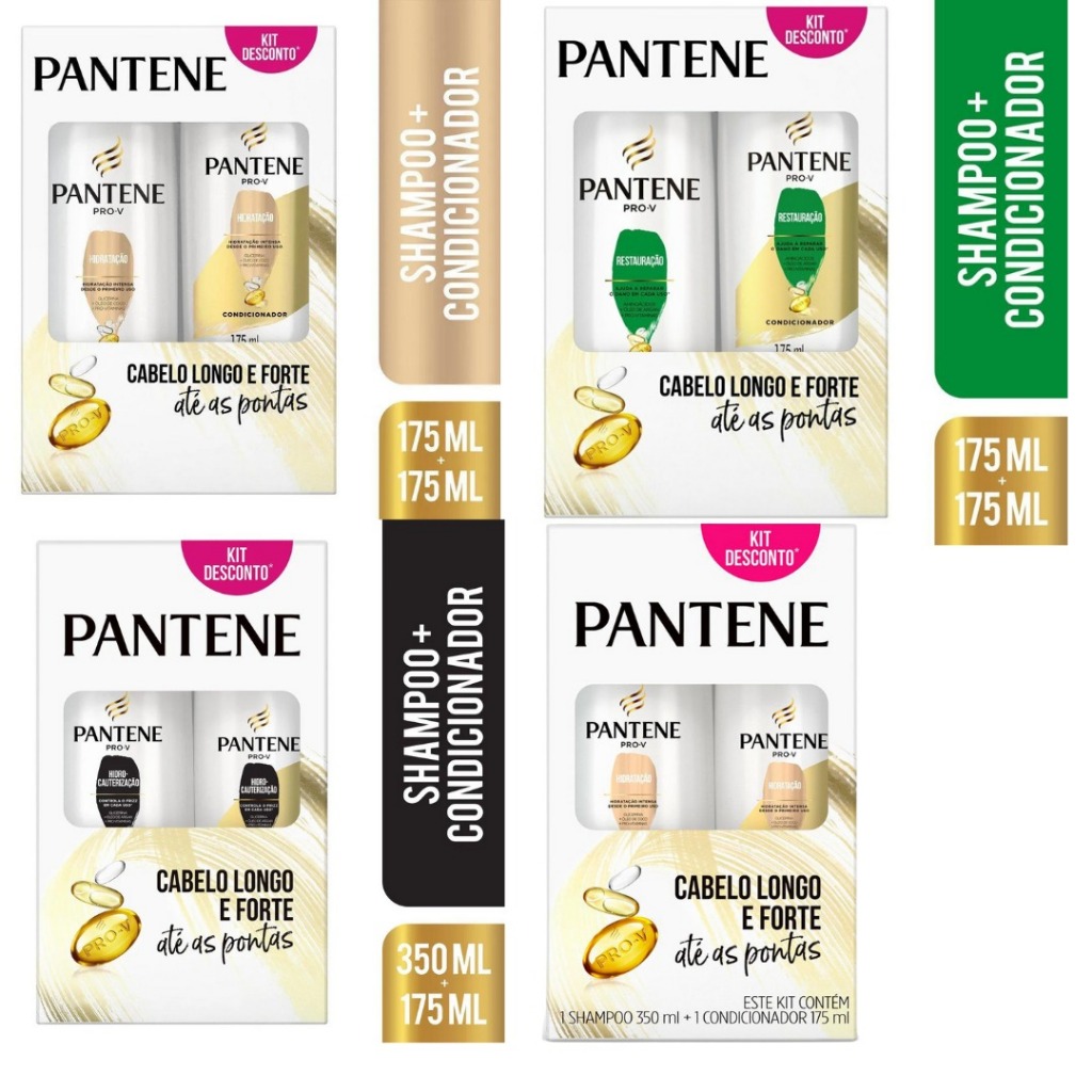 Kit Pantene Cabelo Longo e Forte Shampoo + Condicionador (Escolha o seu ...