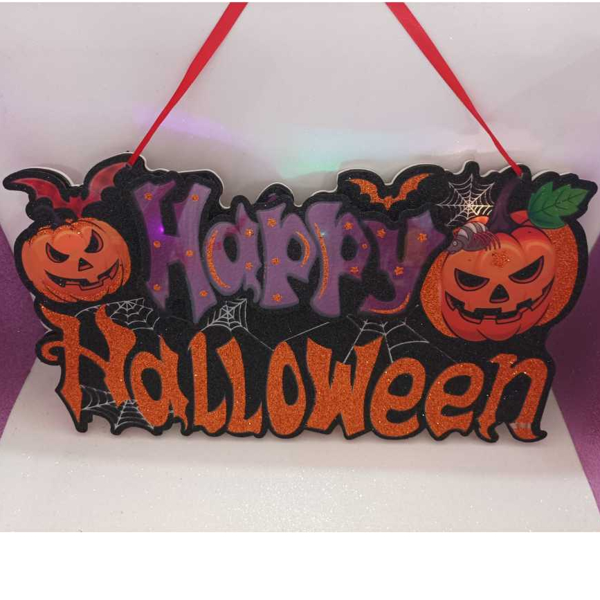 Enfeite de Porta Halloween com LED Pisca-Pisca | Shopee Brasil