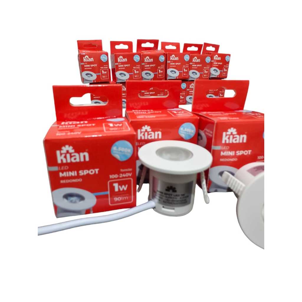 MINI SPOT LED REDONDO 1W 6.500K BRANCO KIAN | Shopee Brasil