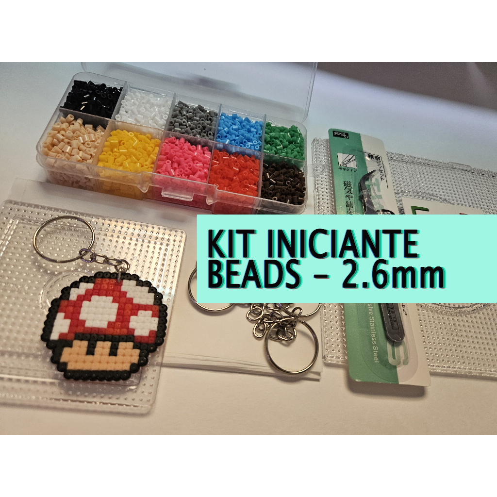 Kit Iniciante Hama Beads Perler - 2.6mm + 1 Pegboard + Pinça | Shopee ...