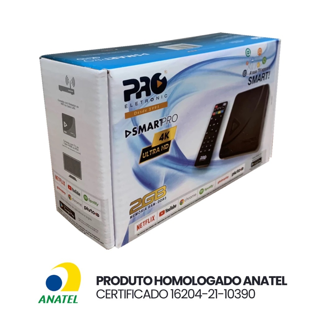 TV BOX SMARTPRO 4K HD STREAMING PLAYER TRANSFORMA SUA TV EM SMART TV ...