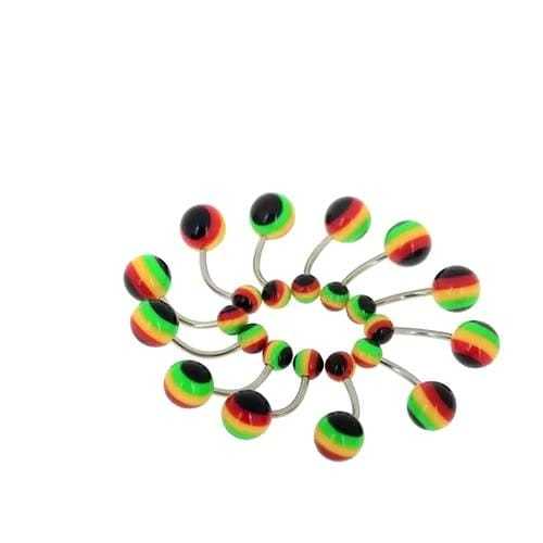 Cartela Piercing de Umbigo Do Reggae Bob Marley Jamaica Aço Cirúrgico ...