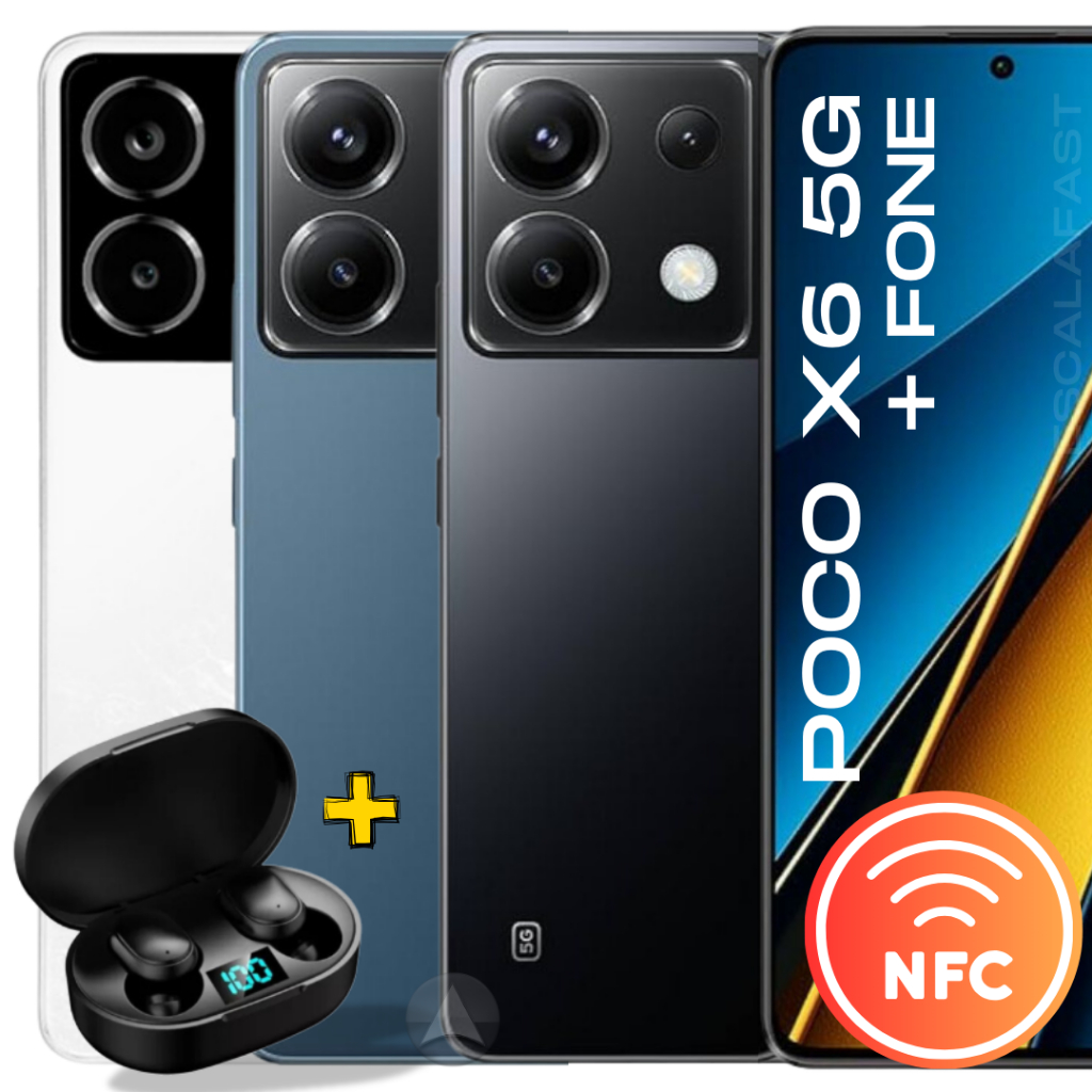 Celular Xiaomi Poco X6 5G 512GB/12 Ram Versão Global e 256GB/ 8GB RAM Smartphone Câmera 64MP ...