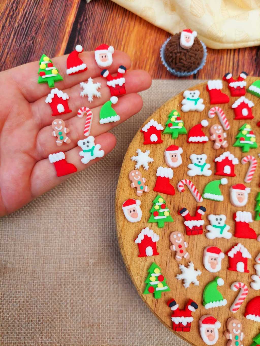 Mix Natal Sprinkles, Confeitos de Açúcar, Apliques Comestíveis ref. 01 ...