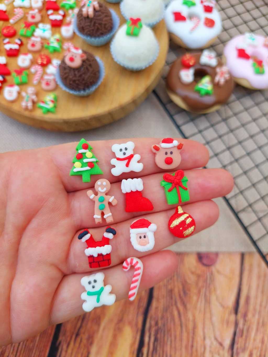 Mix Natal Sprinkles, Confeitos de Açúcar, Apliques Comestíveis ref. 03 ...