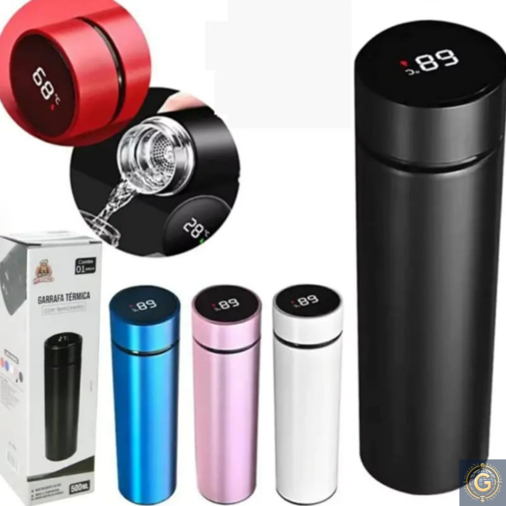 Garrafa - com Medidor - Digital Led - 500ml | Shopee Brasil