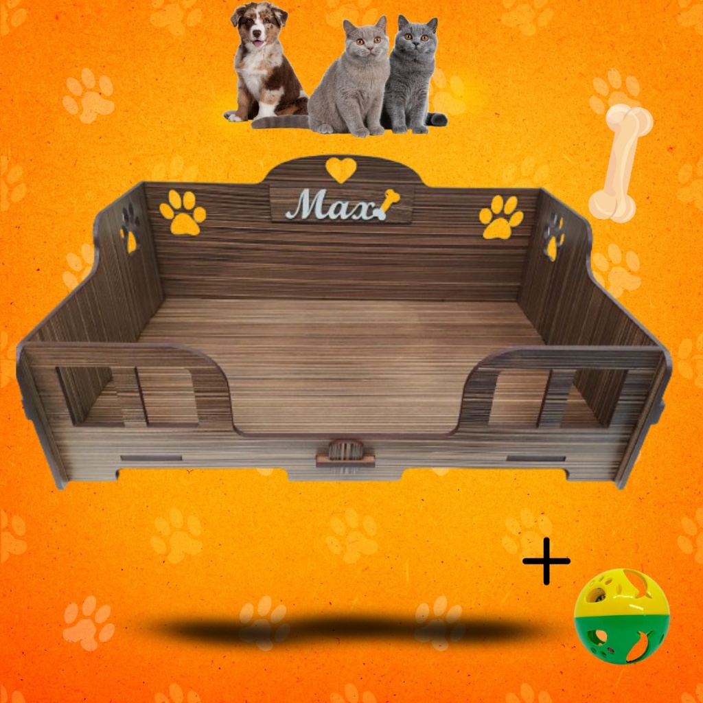 Cama Personalizada Caminha Sofá Para Pet Cachorro e Gato Em Mdf ...