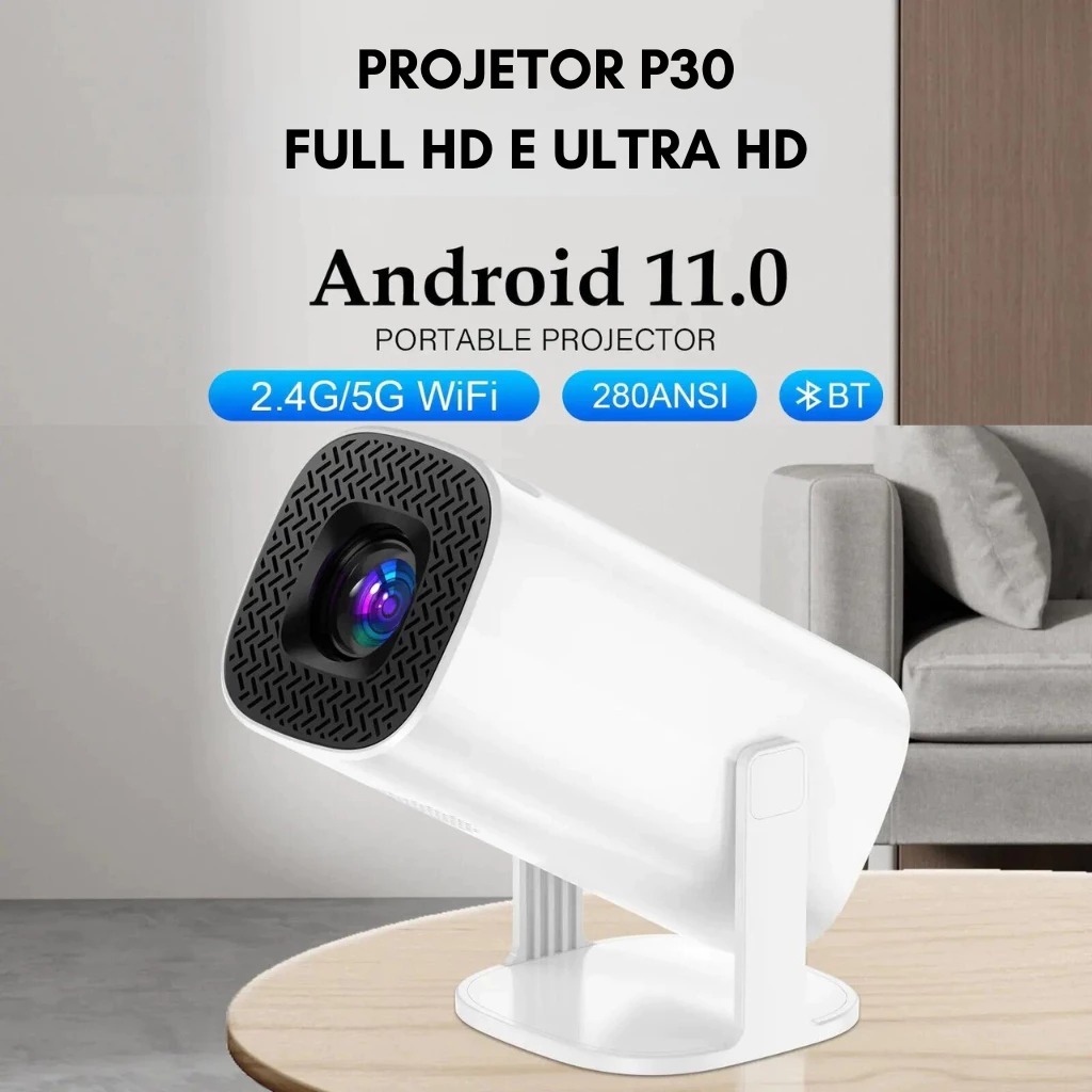 Projetor Portátil 4k P30 Android 11 FULL HD ULTRA HD Wifi 6 | Shopee Brasil
