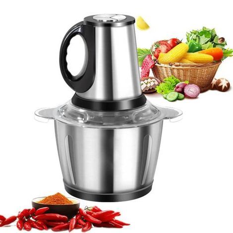 Processador Triturador de Alimentos Moedor Carne Frutas Verdura Mixer Elétrico 2L / 3L 110v ...