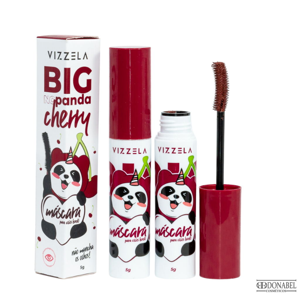 Rímel - Máscara Para Cílios Big No Panda Cherry Bordô Vinho vizzela ...