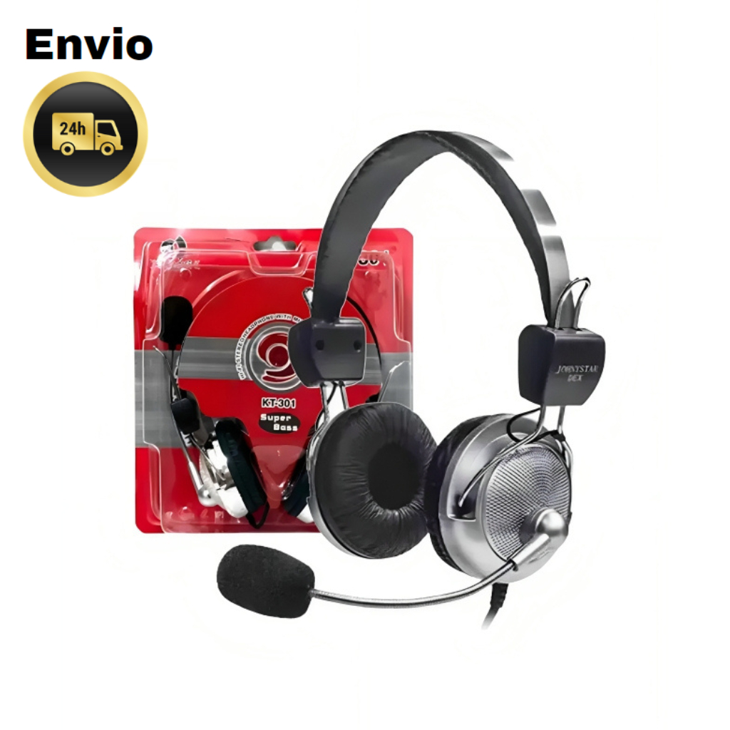 Fone microfone KT-301 gamer preto e prata | Shopee Brasil