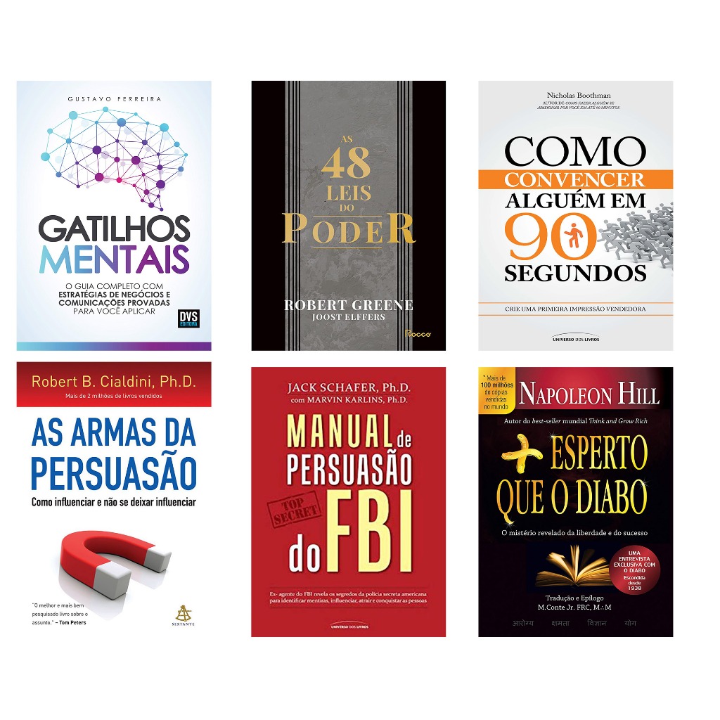 Gatilhos Mentais+ Armas Da Persuasão+ 48 Leis Poder+ Como Convencer ...