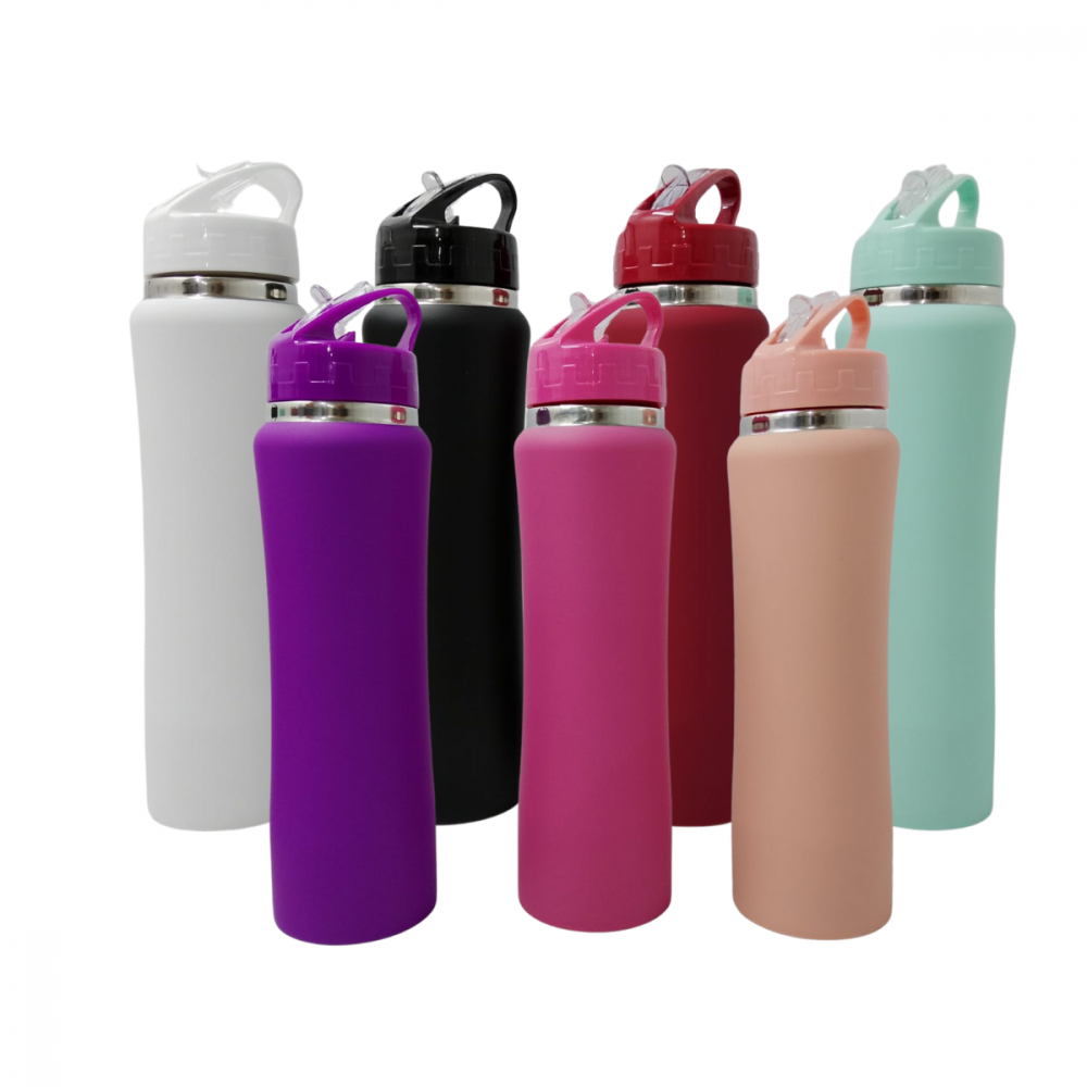 Garrafa Termica De Agua Inox Squeeze Com Canudo Garrafinha Academia750 ...