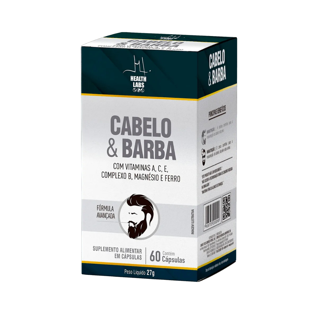 Cabelo & Barba 60 cápsulas - Health Labs | Shopee Brasil