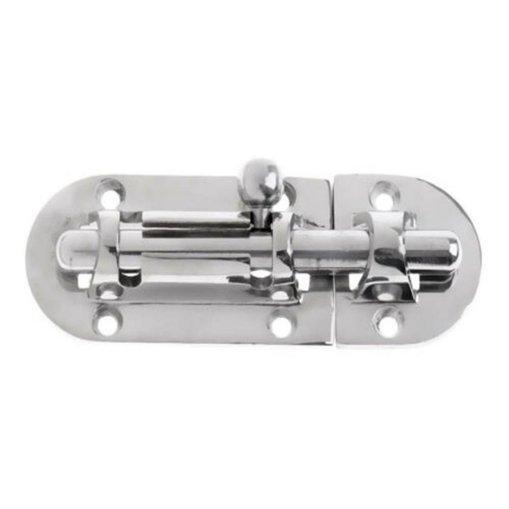 Trinco Ferrolho Com Trava Em Aço Inox Reforçado 90 x 38mm | Shopee Brasil