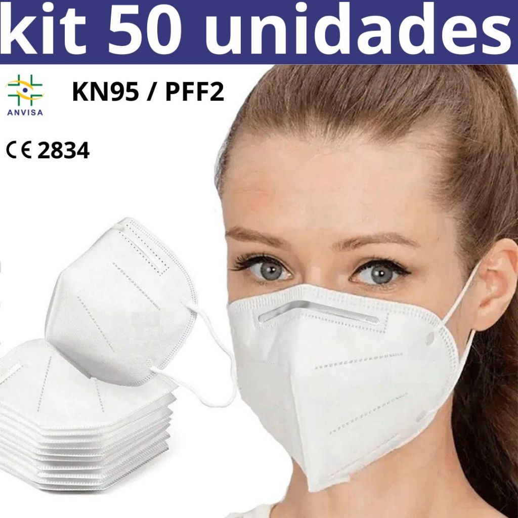 50un Máscara Descartável Facial De Proteção Respiratória KN95 5 Camadas ...