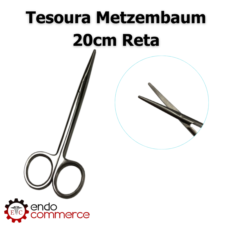 Tesoura Metzembaum Reta 20cm | Shopee Brasil