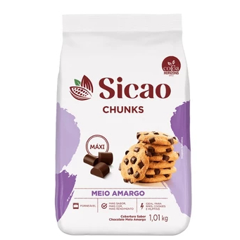Chocolate Sicao Chunks Forneável Meio Amargo 1,01kg - Barry Callebaut ...
