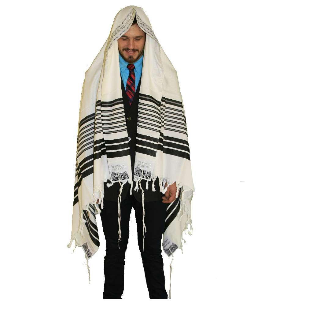 Talit Gadol Jumbo Gigante Preto 130x180cm De Israel ##! | Shopee Brasil