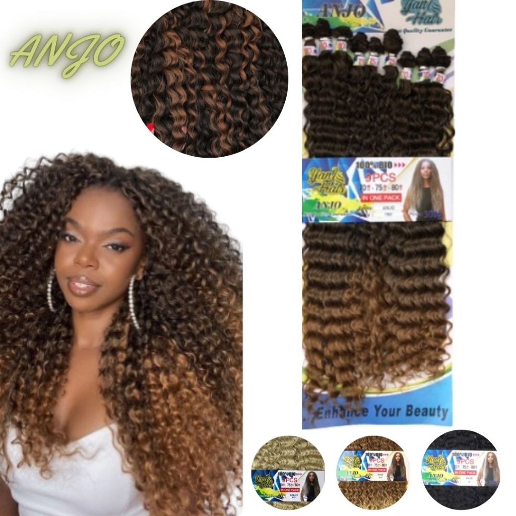 Cabelo Orgânico Cacheado Mega Hair Modelo Anjo Yan hair 70cm 270gr 8 ...