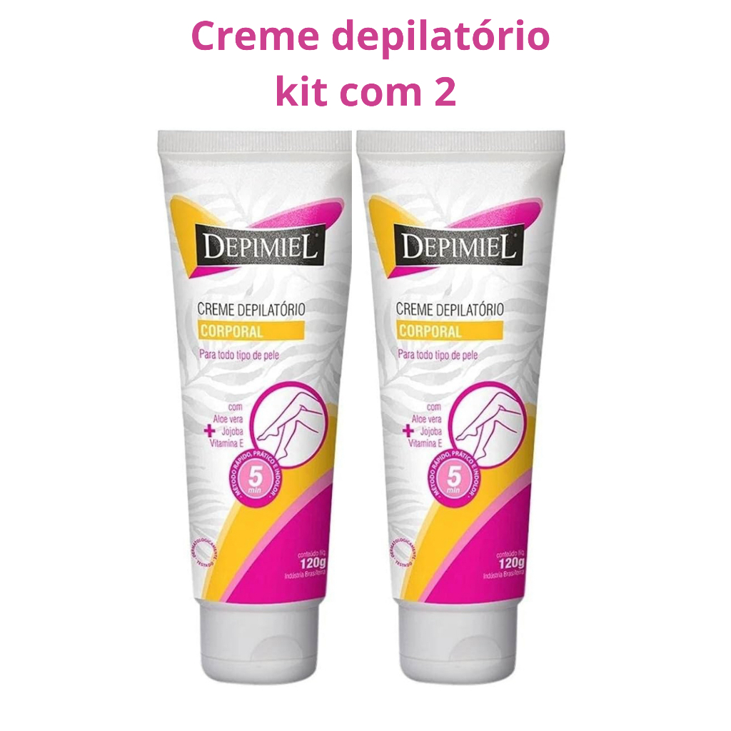 Creme depilatório Depimiel 120g kit com 2 unidades tradicional ou rosa ...
