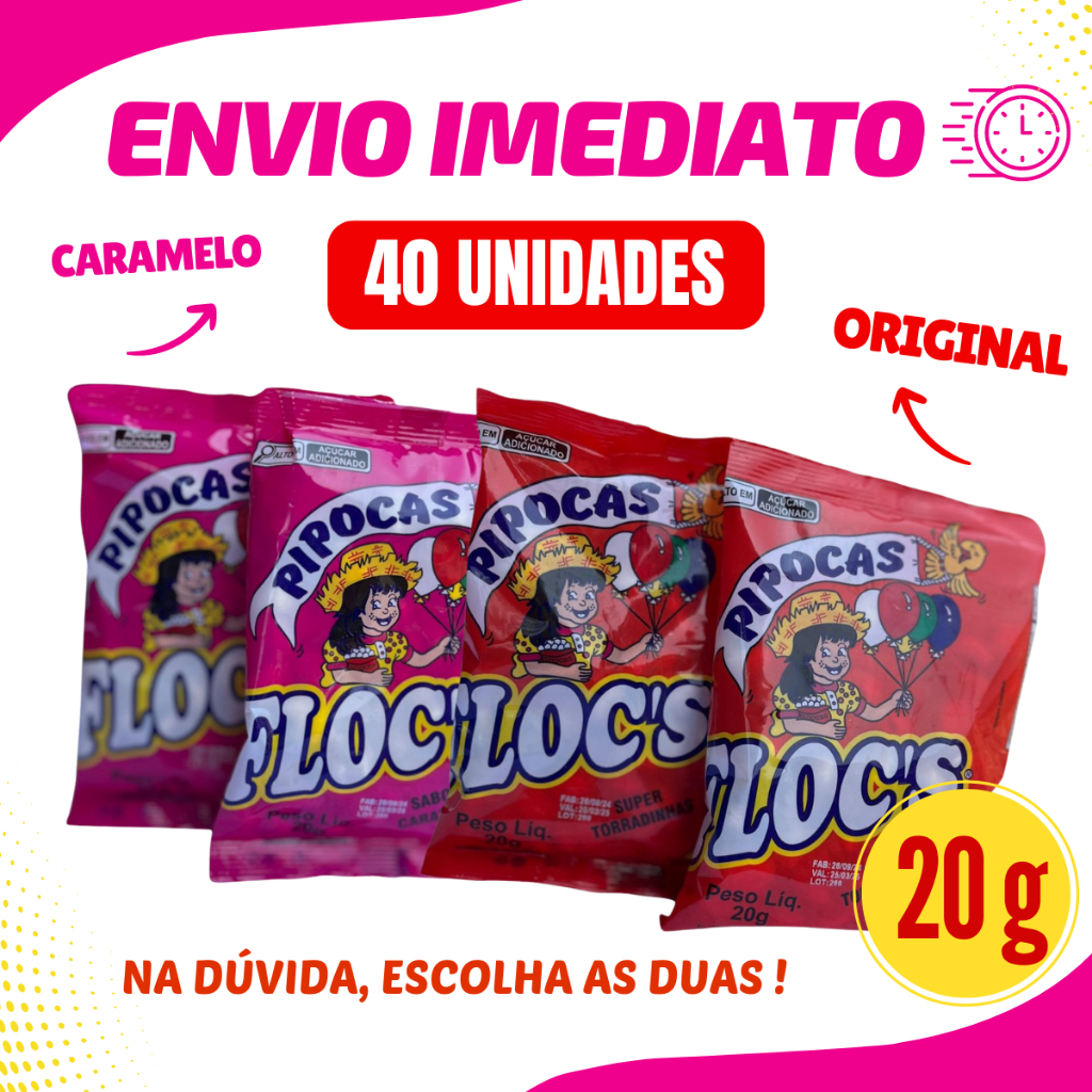 Saco de Pipoca Doce Para Festas C/40 unidades de 20 gramas - Envio ...