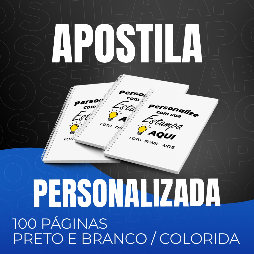 APOSTILAS PERSONALIZADA PARA EMPRESAS OU USO PESSOAL-CAPA PP-PRETO E ...