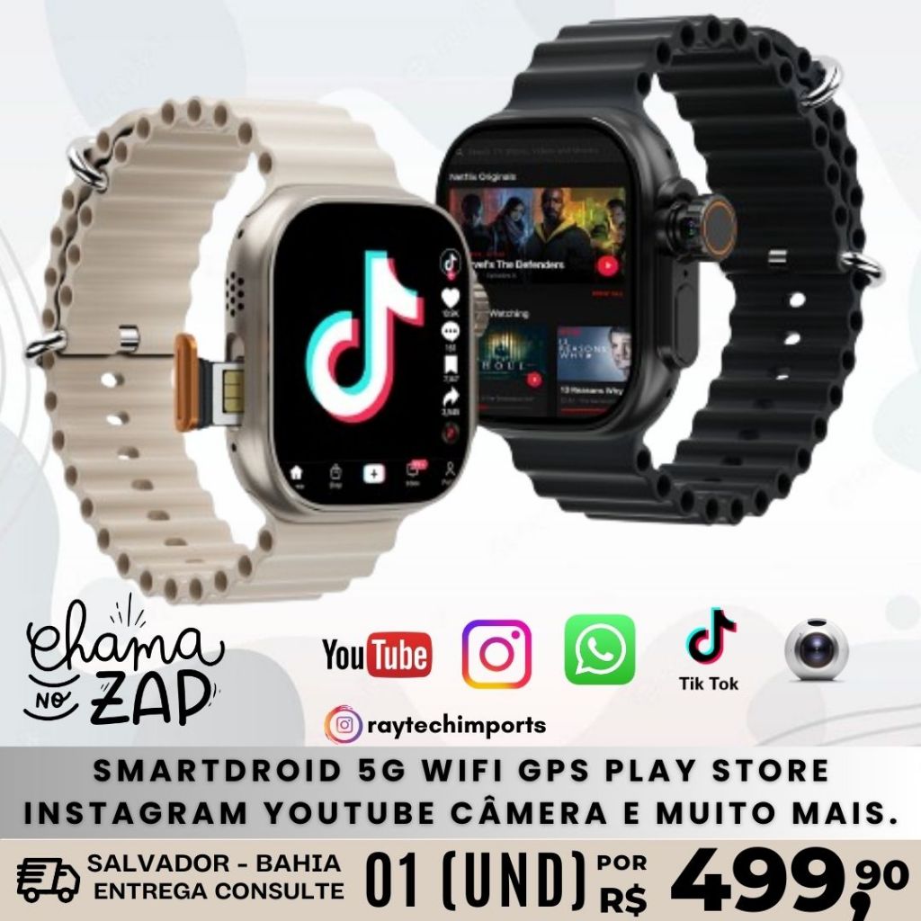 Smartwatch Ultra AI 3 Relogio Inteligente 5G Entrada Para Chip NFC ChatGPT Microwear Original ...