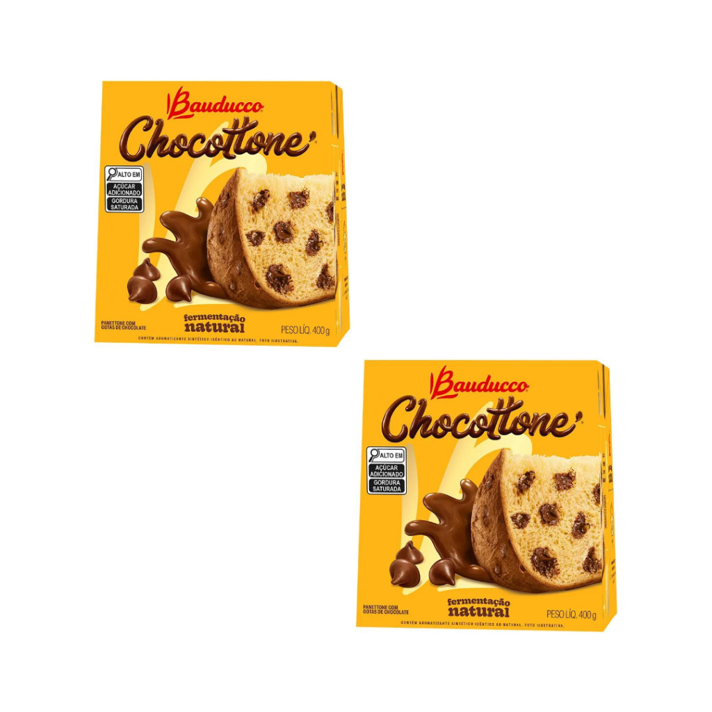 Kit 2 Chocottones 500g Bauducco - Chocotone | Shopee Brasil