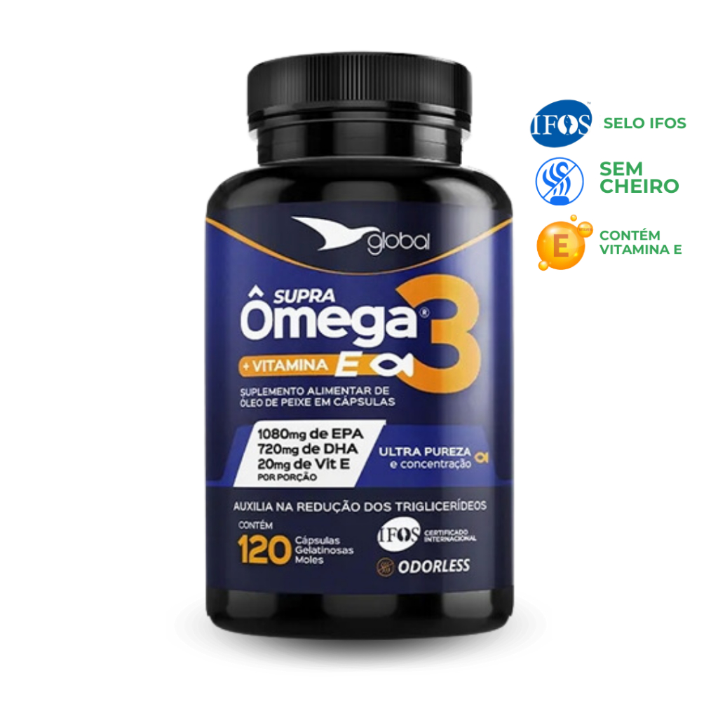 Ômega 3 1800mg (1020 EPA / 780 DHA) + 20mg Vitamina E Certificado IFOS 120 Cápsulas | Shopee Brasil