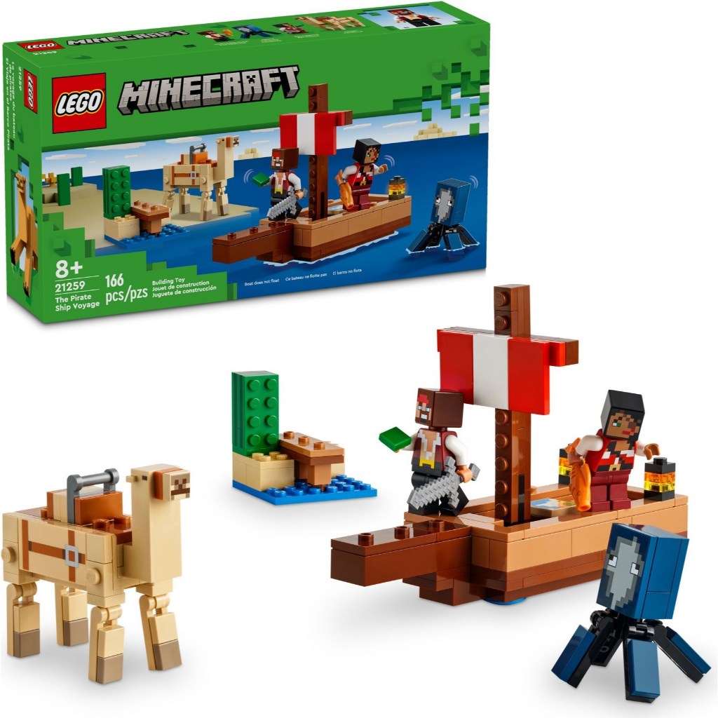 Lego 21259 - A Viagem Do Barco Pirata - Lego Minecraft | Shopee Brasil