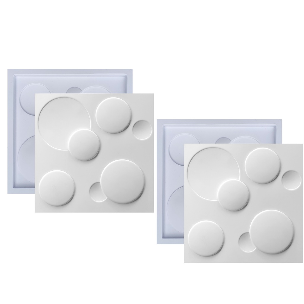 Formas de Gesso 3D e Cimento ABS Kit 2 Moldes 29x29 pra placa de parede ...