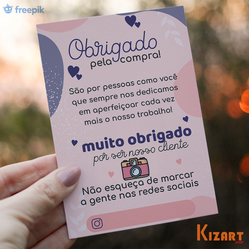 100+ Unidades Card Cartão De Agradecimento Muito Obrigado Por Ser Nosso ...