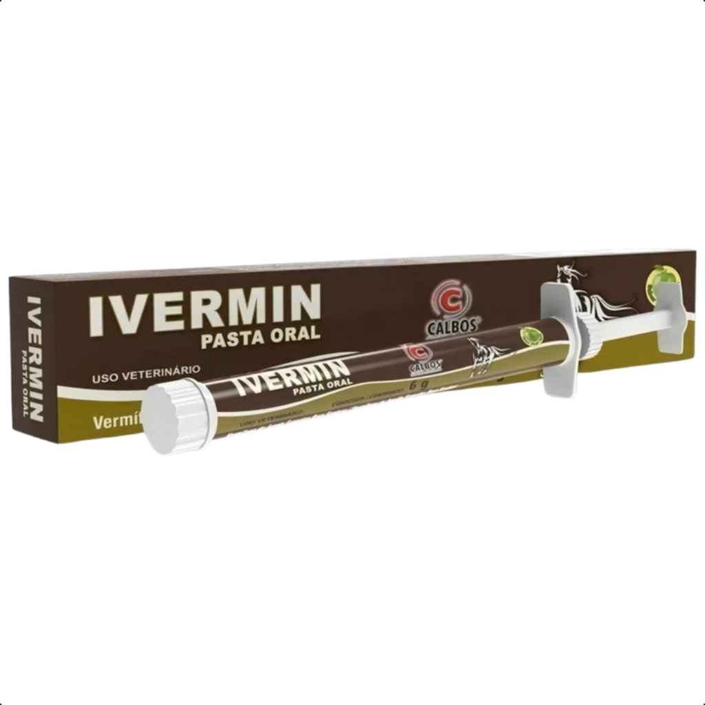 IVERMIN PASTA ORAL CALBOS 6G VERMIFUGO VERMICIDA PARA EQUINOS CAVALOS ...