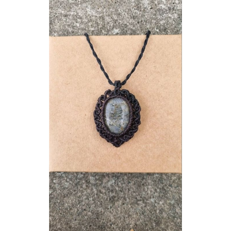 Colares Artesanais em Macramê com Pedras Naturais | Shopee Brasil