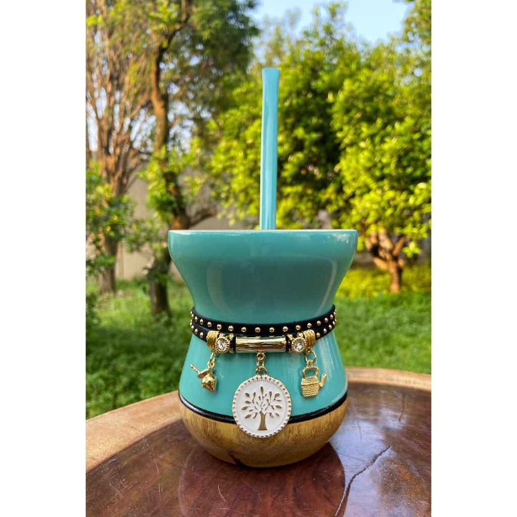 [PROMO LANÇAMENTO] Kit Cuia imbuia colorida + Bomba INOX colorida ...